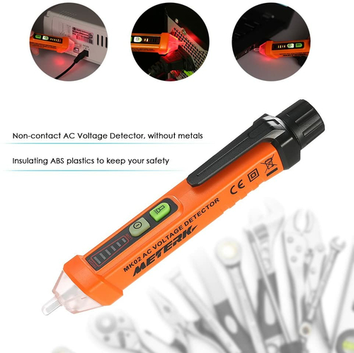 Bezkontaktowy tester miernik napięcia Meterk MK02 12-1000V AC detektor ...