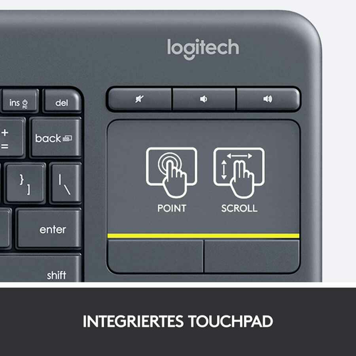 Klawiatura bezprzewodowa Logitech K400 Plus AZERTY