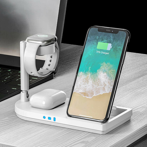 Bezprzewodowa stacja ładująca smartfon zegarek słuchawki Apple iPhone 12