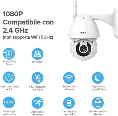Kamera obrotowa IP FREDI HD 1080P WiFi IP65 detekcja ruchu Kamera obrotowa IP FREDI HD 1080P WiFi IP65 detekcja ruchu
