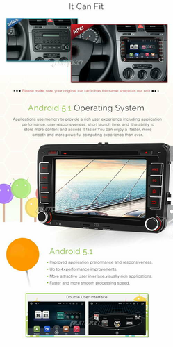 Radio nawigacja 2din GPS USB SD Android 5.1 VW